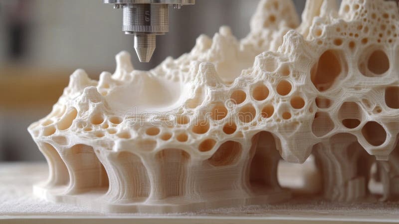 Three Dimensional Printer Creating Organic Structure Stock Illustration ...