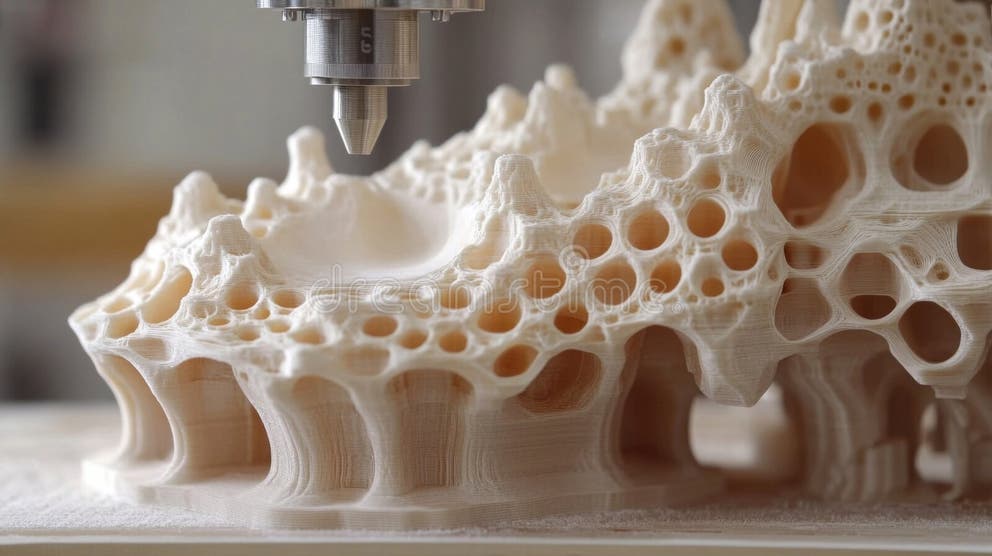 Three Dimensional Printer Creating Organic Structure Stock Illustration ...