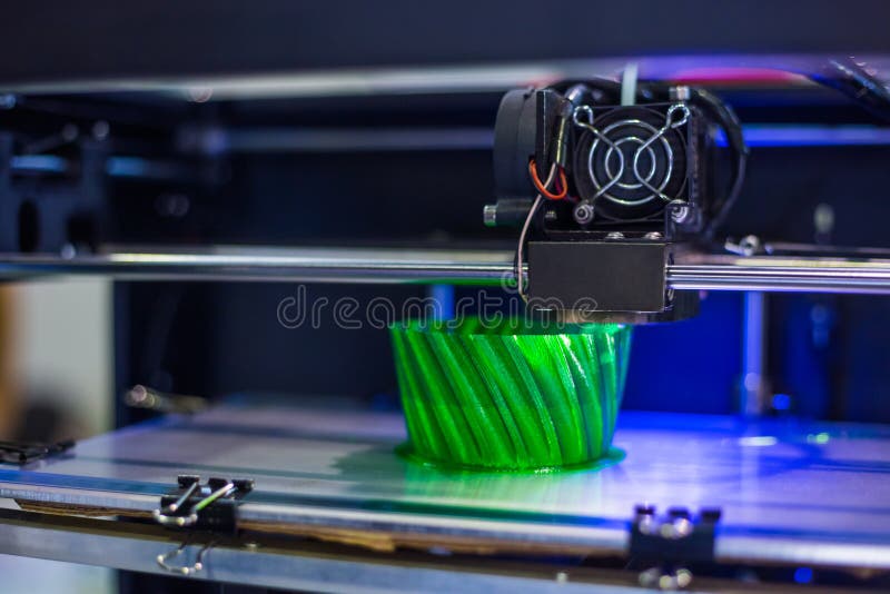 3D printer during work stock image. Image of modeling - 152148695