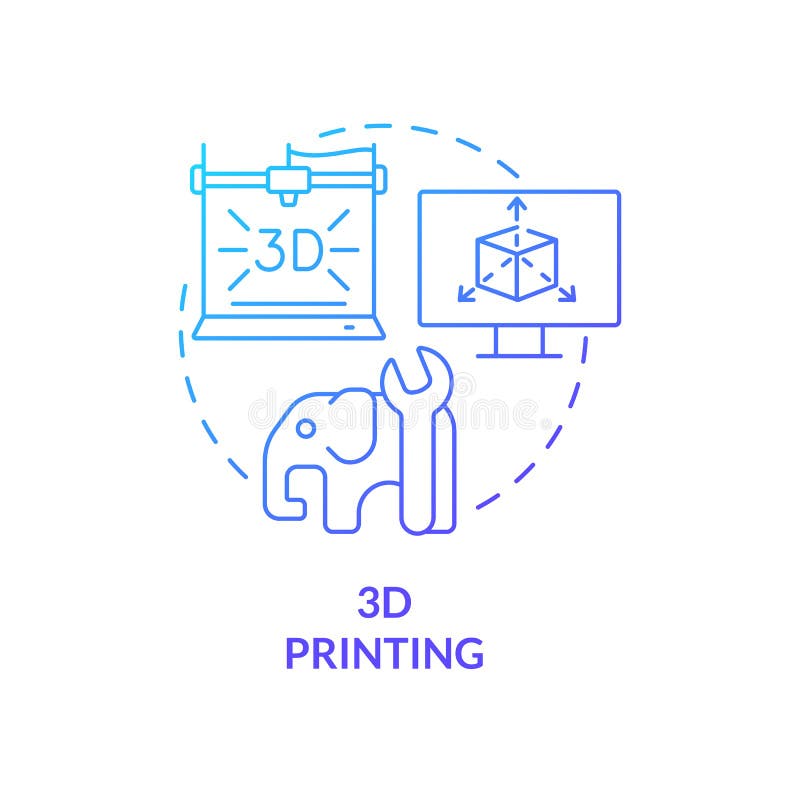Additive Manufacturing Blue Gradient Concept Icon Stock Illustration ...