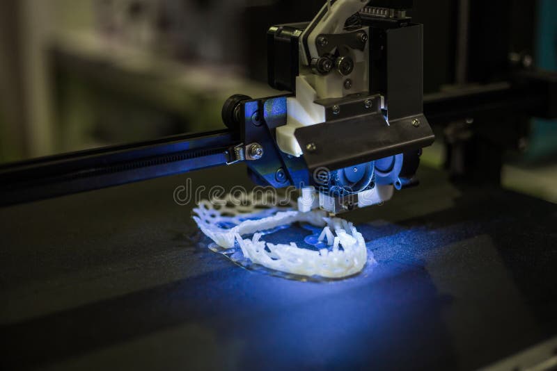 Three Dimensional Printing Machine Prints Physical 3D Model Stock Photo ...