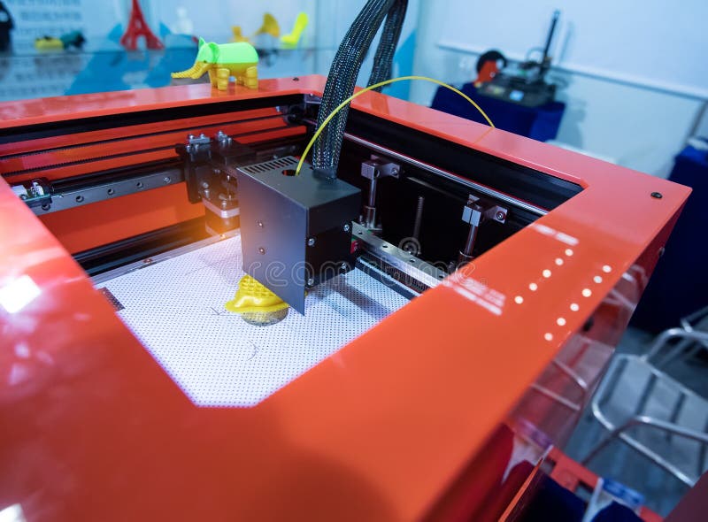 Three Dimensional Printing Machine Stock Photo - Image of computer ...