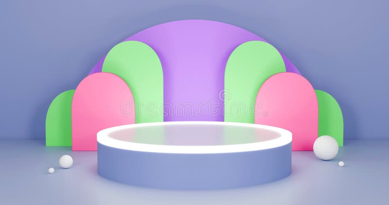4k Three-dimensional Product Display Space Using Plum, Light Green and ...