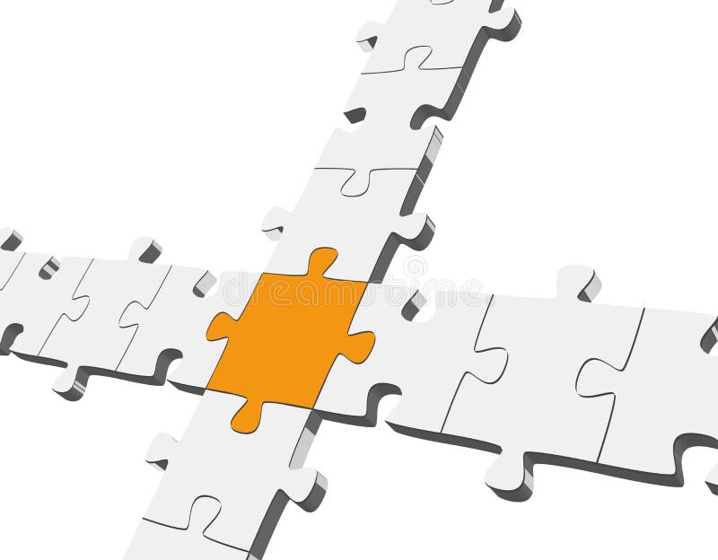3D Puzzle Connection / Teamwork Symbolism Stock Illustration ...
