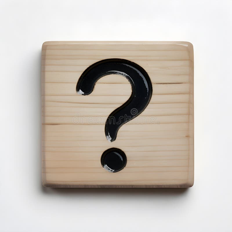A Three-dimensional Question Mark with a Black Outline on a Wooden ...