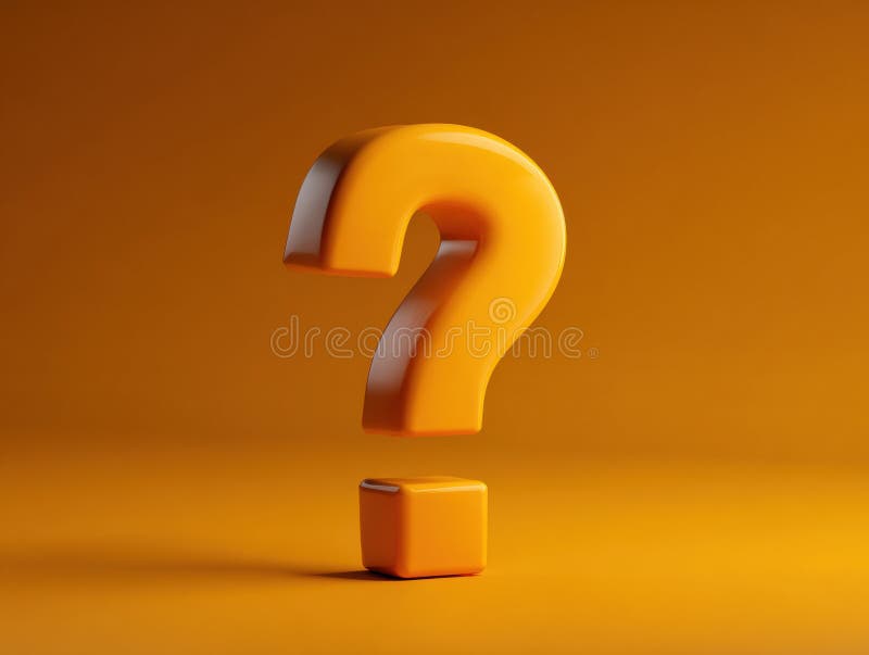 Three Dimensional Question Mark in Orange Stock Illustration ...