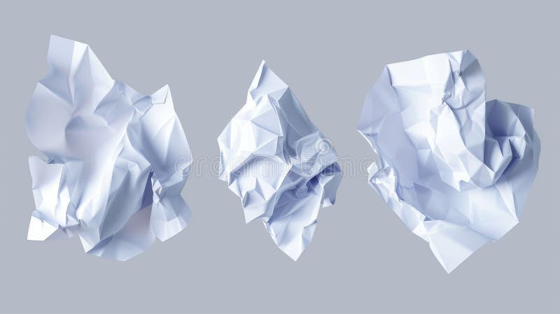Three-dimensional Realistic Modern Texture of Crumpled Paper, White ...