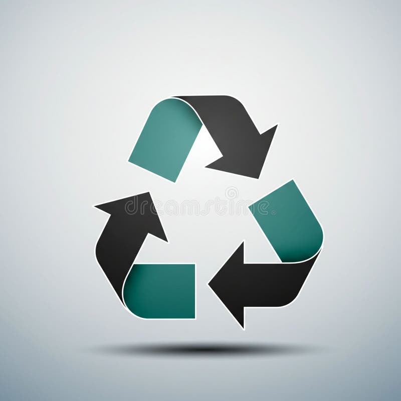 Three-dimensional Recycling Symbol with Three Interlocking Arrows ...