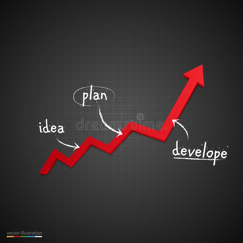 Three-dimensional Red Arrow with Handwritten Tips Stock Vector ...