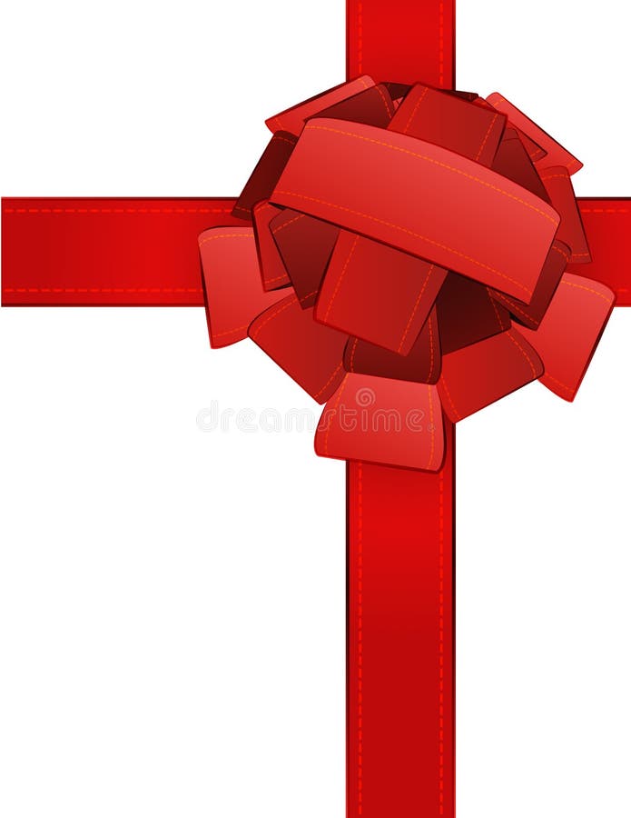 Three Dimensional Red Ribbon with Bow Vector Stock Vector ...