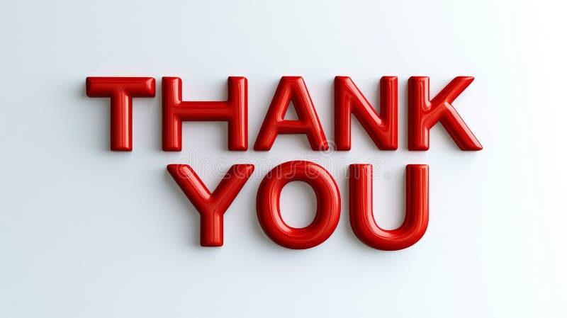 A Three-dimensional Red Thank You Text is Set Against a White ...