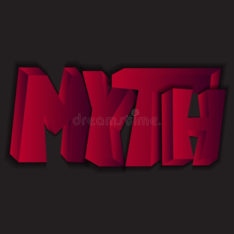 Three-dimensional Red Word Myth Stock Vector - Illustration of connect ...