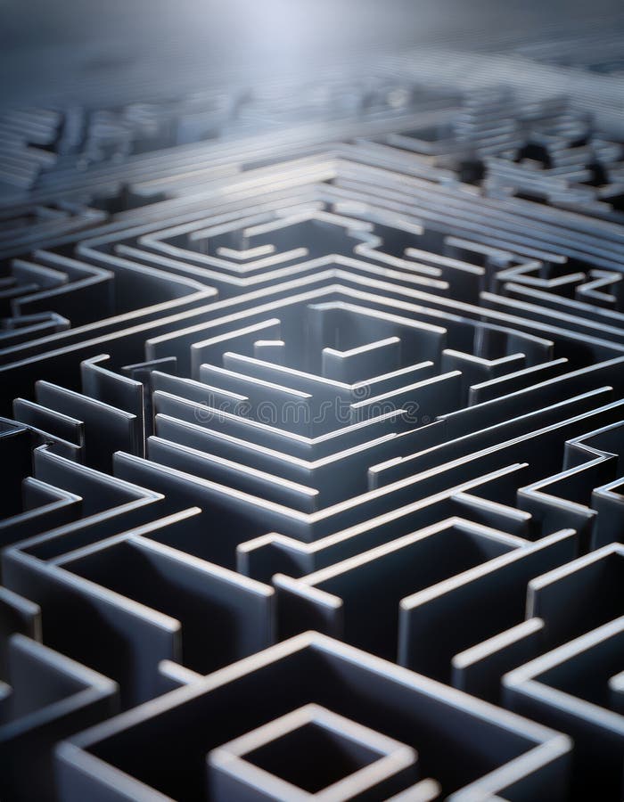 Abstract Three Dimensional Maze Design with Nobody, Creating a Pattern ...