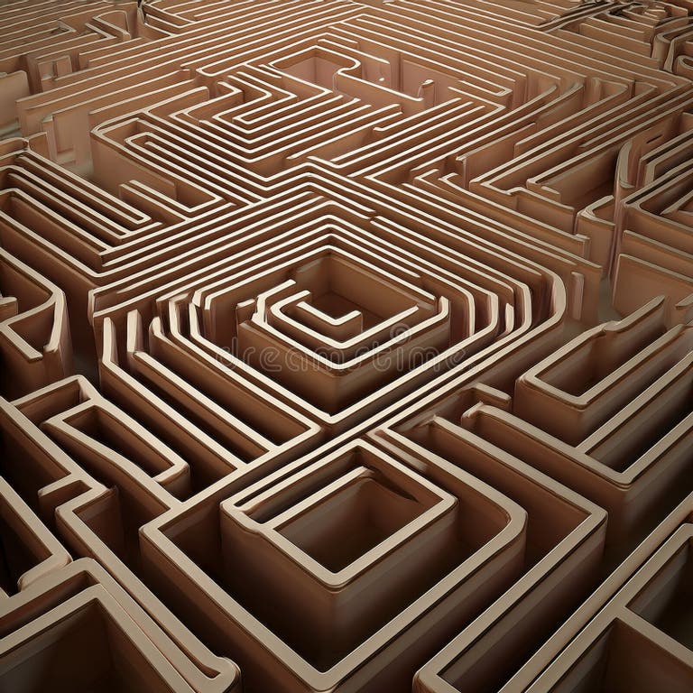 Abstract Three Dimensional Maze Design with Nobody, Creating a Pattern Template Background Stock ...