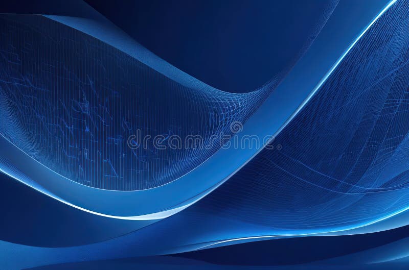 Three Dimensional Render of Blue Wavy Pattern Stock Illustration ...