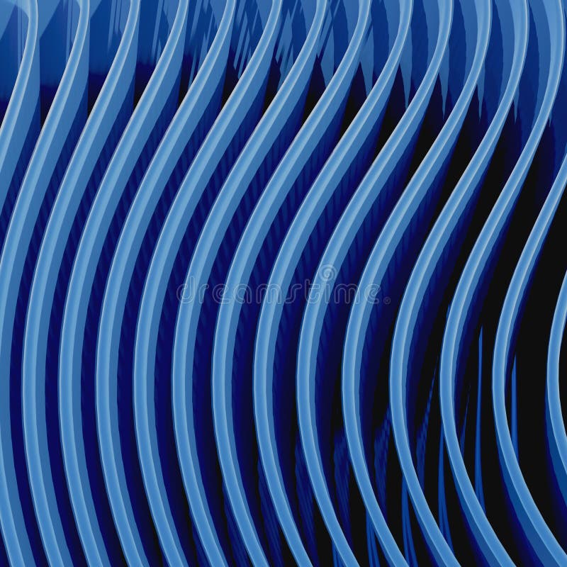 Three Dimensional Render of Blue Wavy Wallpaper, 3D Abstract Navy Lines ...