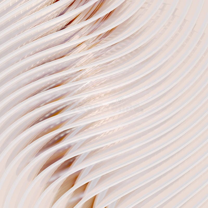 Three Dimensional Render of Delicate Beige Wavy Wallpaper, 3D Abstract ...