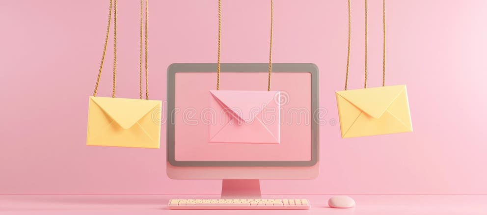 Three-dimensional Render of a Phishing Attack Concept Featuring ...