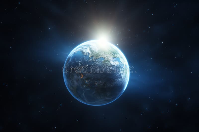 Three Dimensional Render of Planet Earth Floating in Outer Space ...