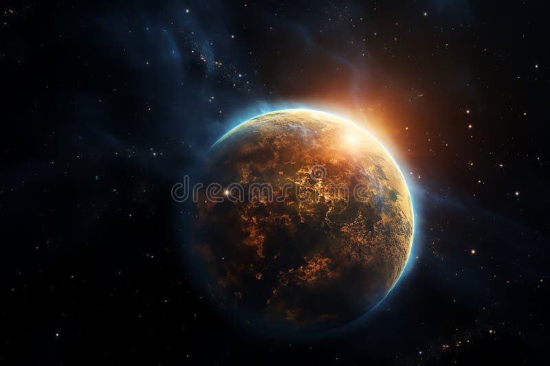 Three Dimensional Render of Planet Earth Floating in Outer Space ...
