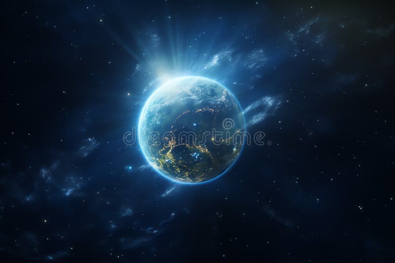 Three Dimensional Render of Planet Earth Floating in Outer Space ...