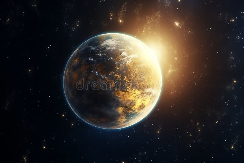 Three Dimensional Render of Planet Earth Floating in Outer Space ...