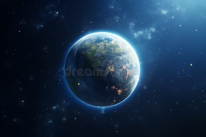Three Dimensional Render of Planet Earth Floating in Outer Space ...