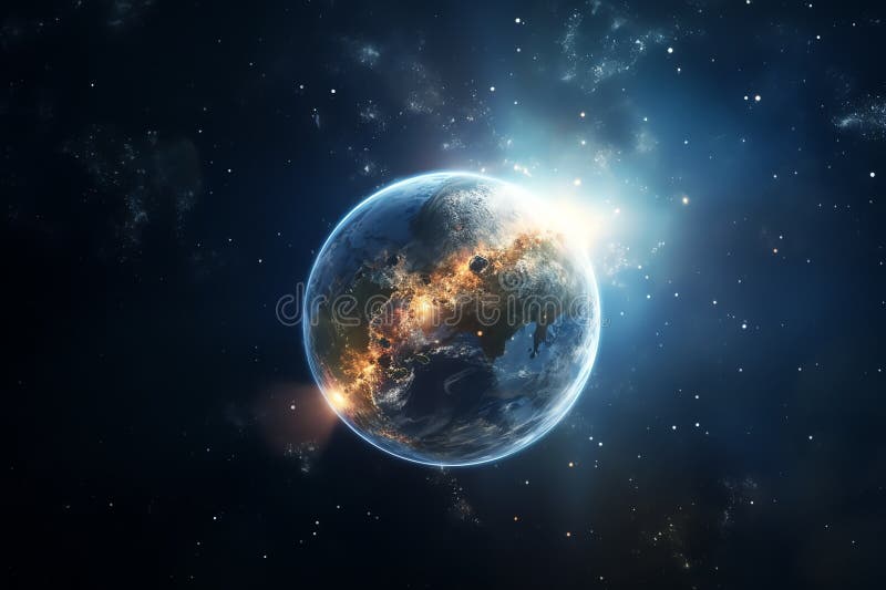Three Dimensional Render of Planet Earth Floating in Outer Space ...