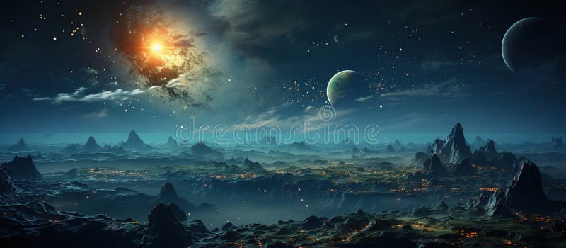 Three Dimensional Render of Planet Earth Floating in Outer Space Stock ...