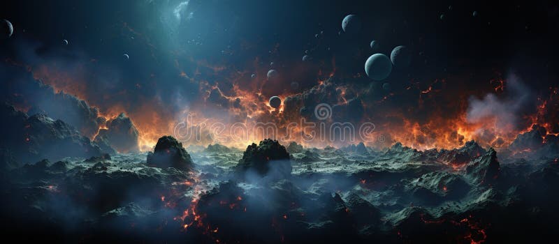 Three Dimensional Render of Planet Earth Floating in Outer Space Stock ...