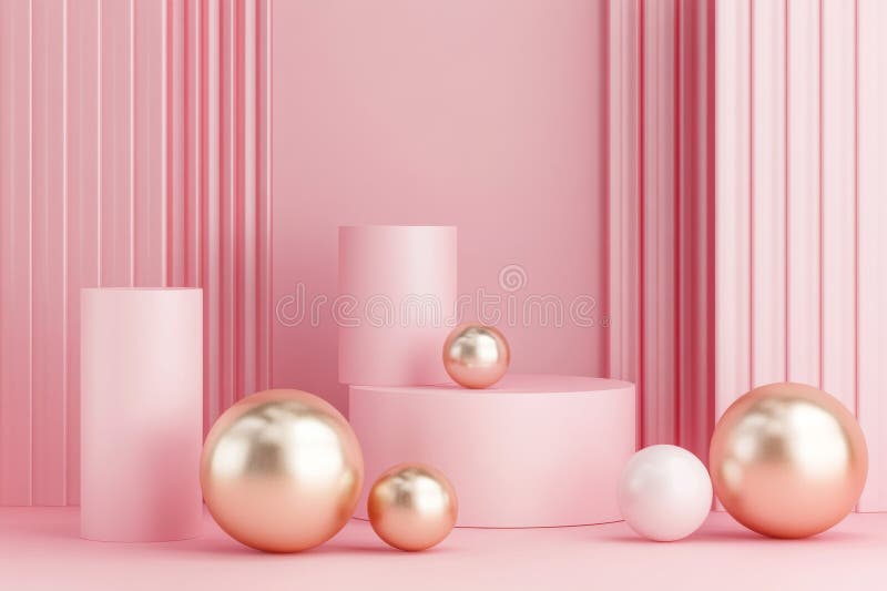 The Three-dimensional Render Represents an Abstract Platform To Display ...