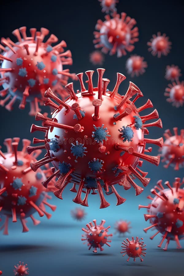 Three Dimensional Render Visualization of Generic Virus Stock ...