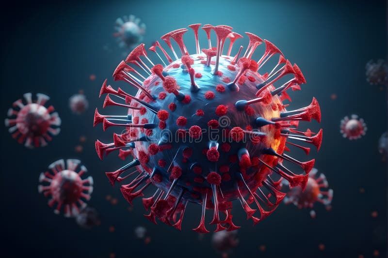 Three Dimensional Render Visualization of Generic Virus Stock ...