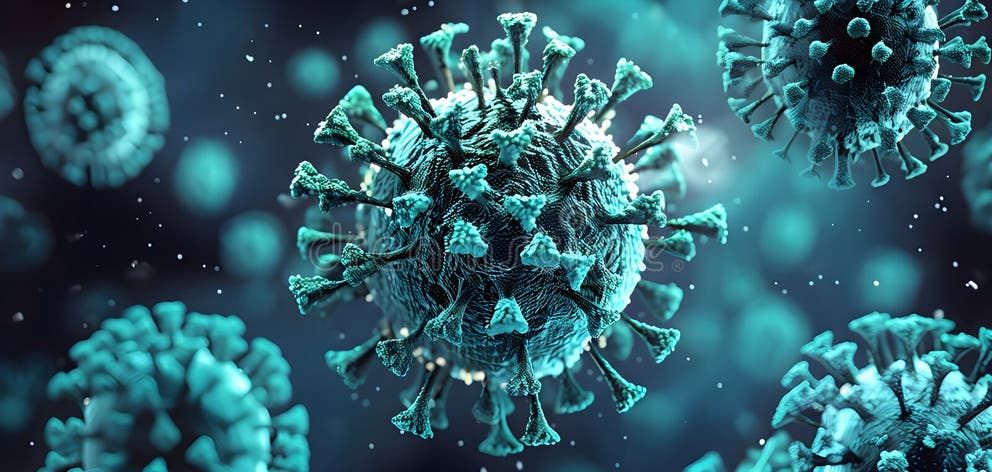 Three Dimensional Render Visualization of Generic Virus Stock ...