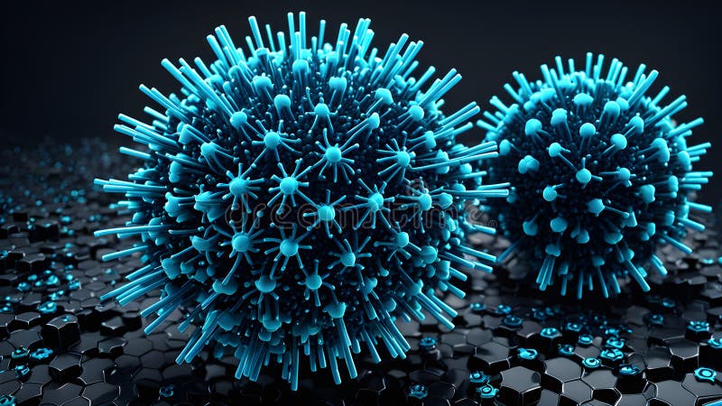 Three Dimensional Render Visualization of Generic Virus Stock ...