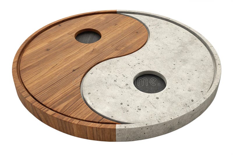 Three Dimensional Render of Yin and Yang Symbol Made of Wood and ...