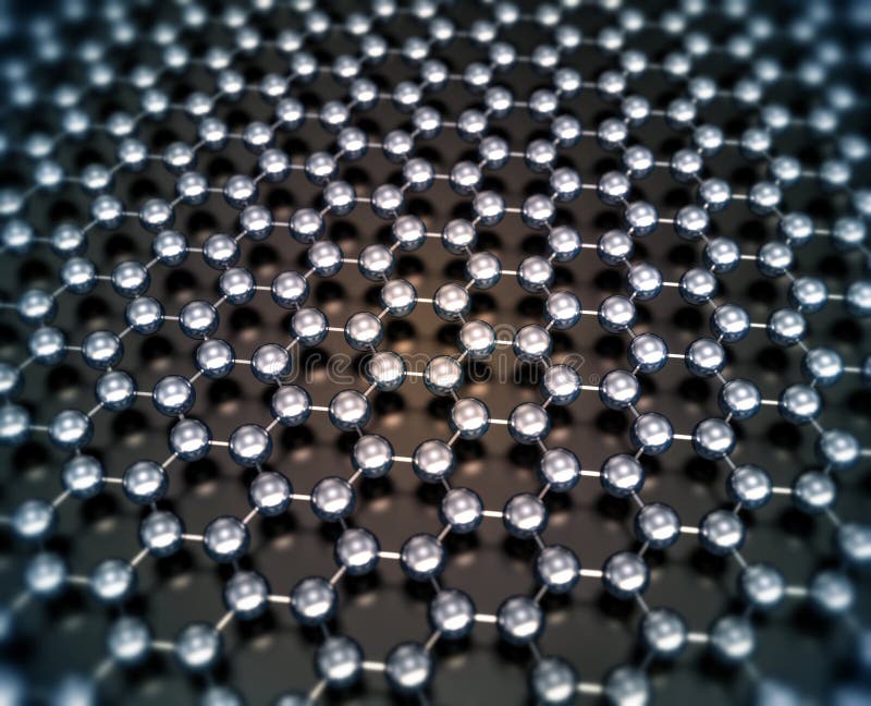 Close-up on a Nano Structure with Purple Waves Stock Illustration ...