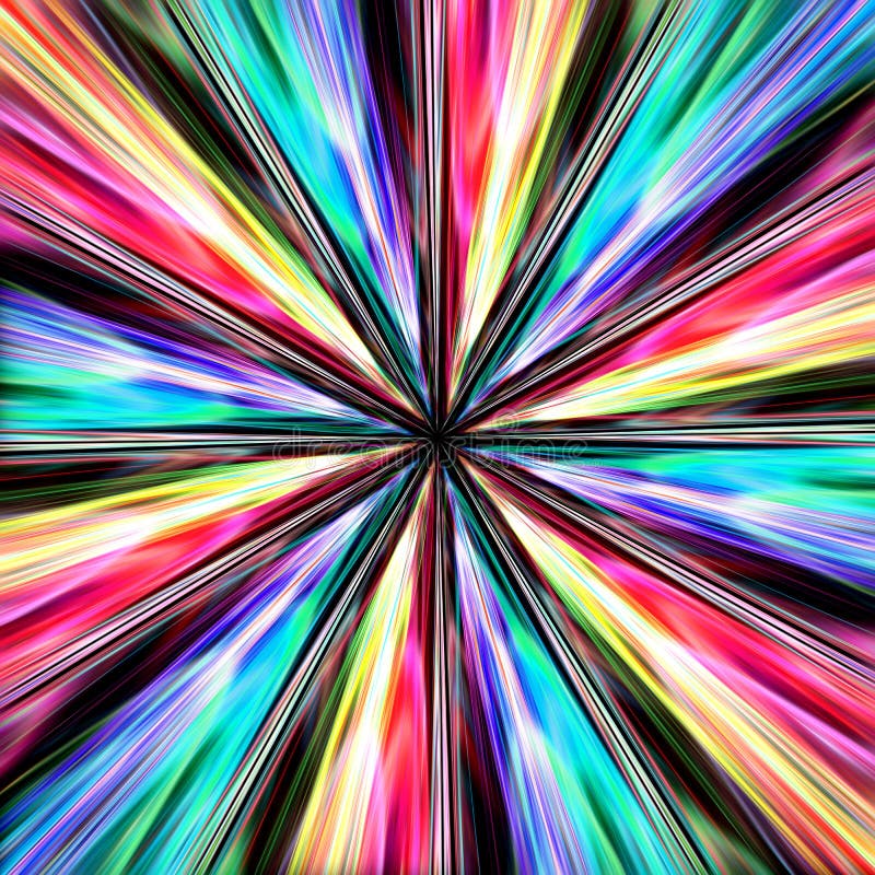 Composition of Rainbow Colored Waves, Moving from the Center Stock ...