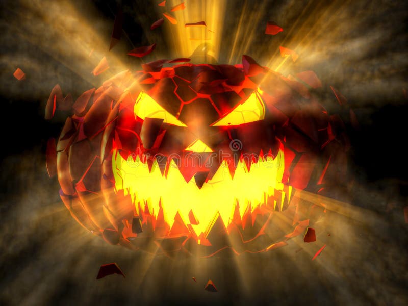 Exploding Jack-o-Lantern stock vector. Illustration of halloween - 27297684