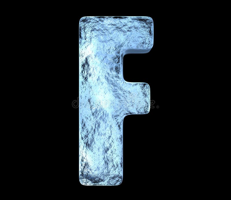 Ice Letter F with Cracks and Bumps Stock Illustration - Illustration of ...