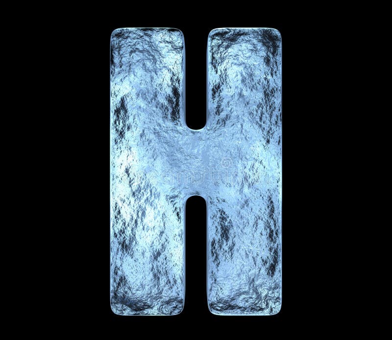 Ice Letter H with Cracks and Bumps Stock Illustration - Illustration of ...