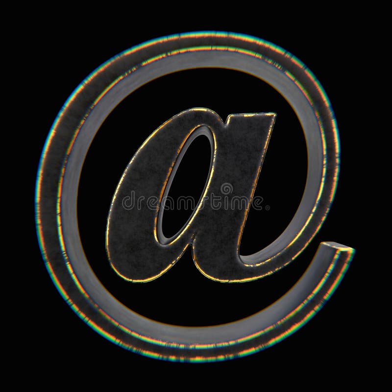 Metallic E-mail Symbol with Black Background Stock Image - Image of ...
