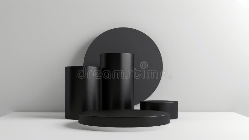 Three-dimensional Rendering, Abstract Black Blocks Isolated on White ... Three-dimensional Rendering, Abstract Black Blocks Isolated on White ...