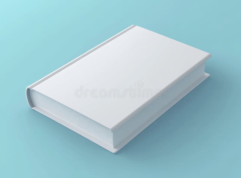 Three-dimensional Rendering of a Blank Hardcover Book Floating on White ...