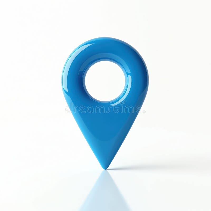 Three-dimensional Rendering of Blue Location Pin Marker. Realistic ...