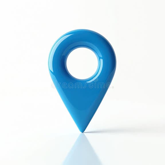 Three-dimensional Rendering of Blue Location Pin Marker. Realistic ...