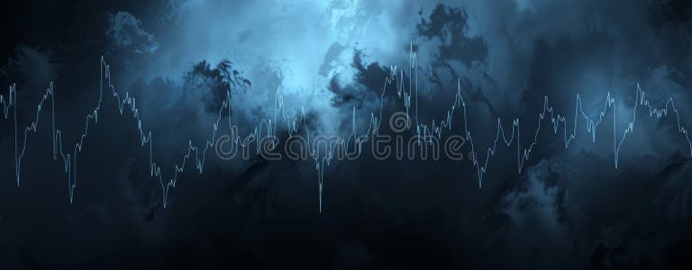 Three-dimensional Rendering of a Digital Stock Market Graph on a Dark ...