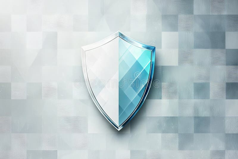 Three Dimensional Rendering of an Empty White Shield on a White ...