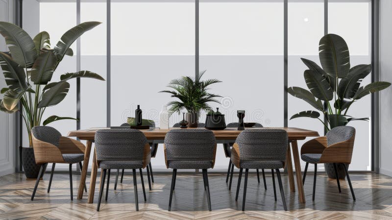 Three-dimensional Rendering of an Interior Dining Room Stock ... Three-dimensional Rendering of an Interior Dining Room Stock ...