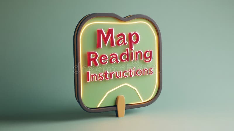 Three-dimensional Rendering of a Map Reading Instruction Sign Stock ...